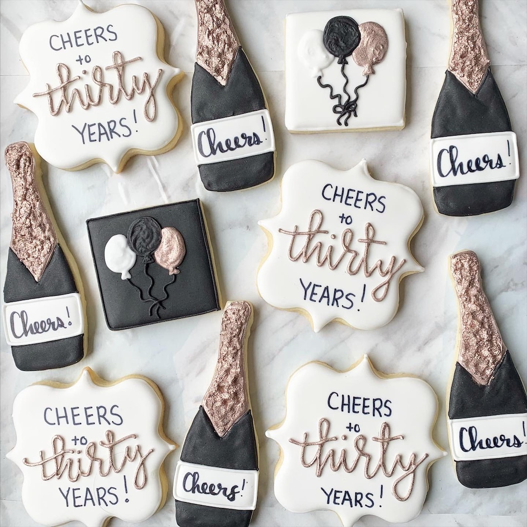 30th Birthday Cookies- Assorted- 1 Dozen - Etsy