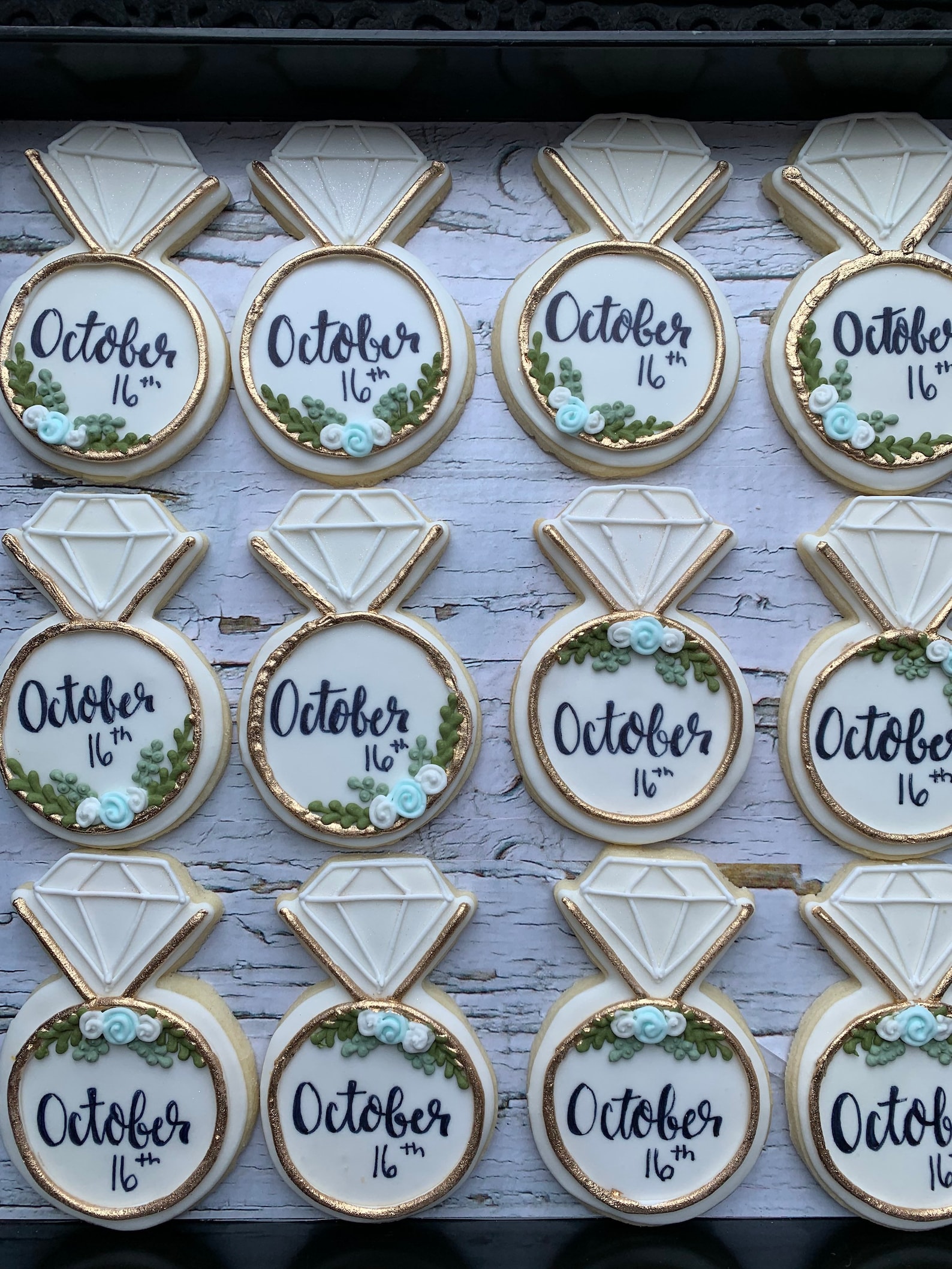 Wedding Date Ring Cookies- 1 Dozen - Etsy