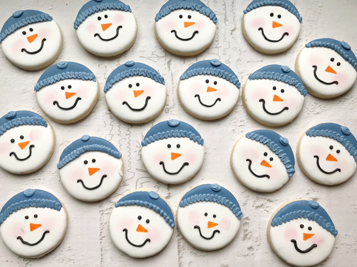 Snowman Cookies- 1 Dozen - Etsy