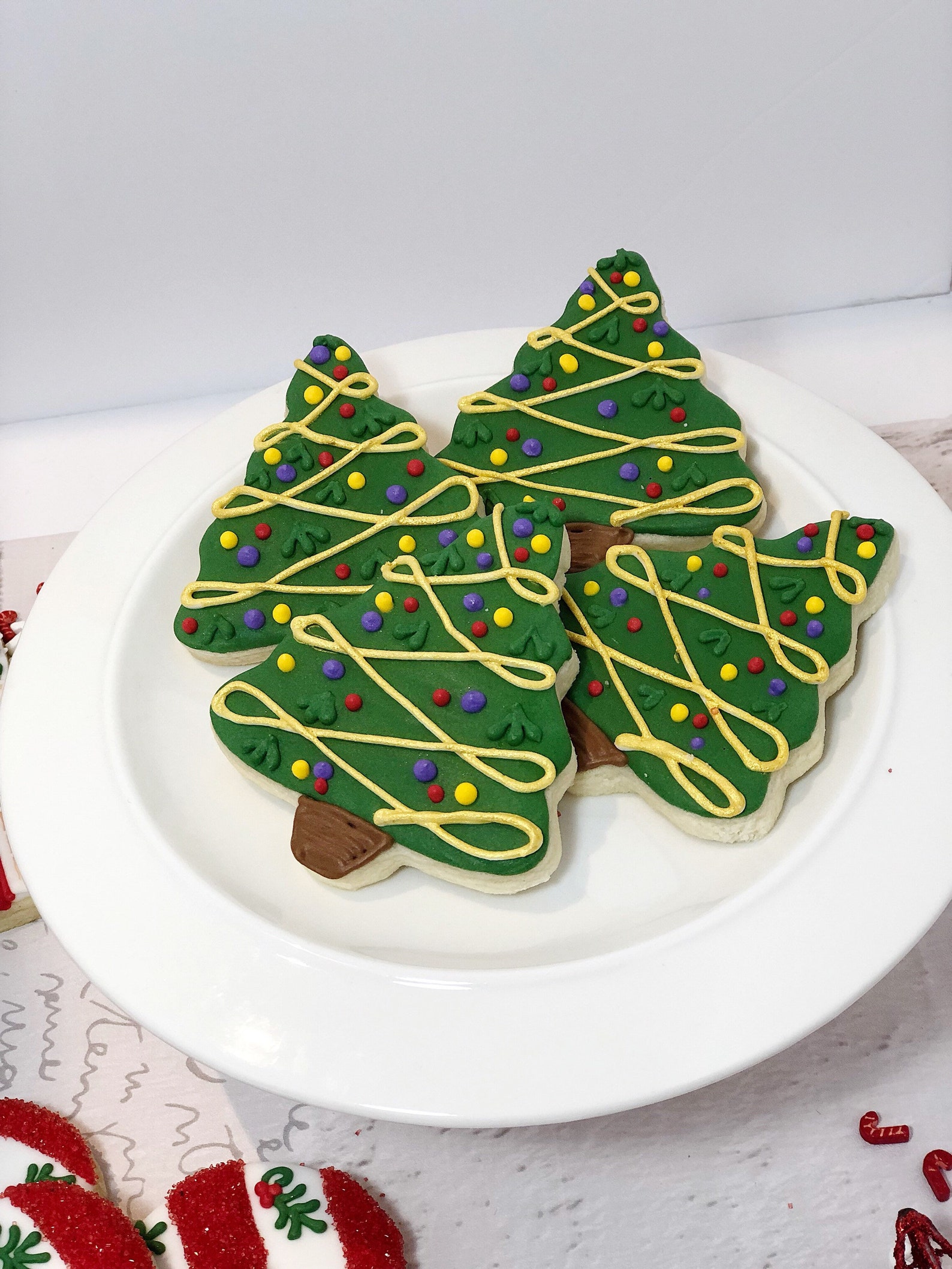 Christmas Tree Sugar Cookies-1 Dozen - Etsy