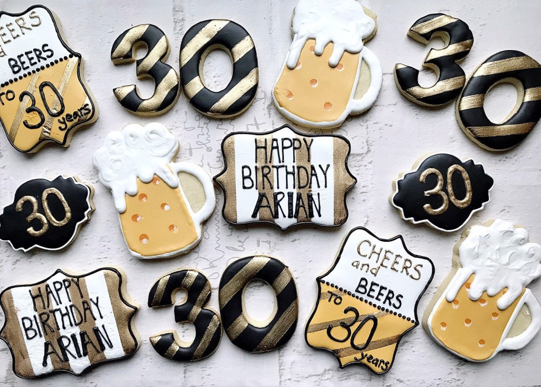 30th Birthday Cookies-1 Dozen - Etsy