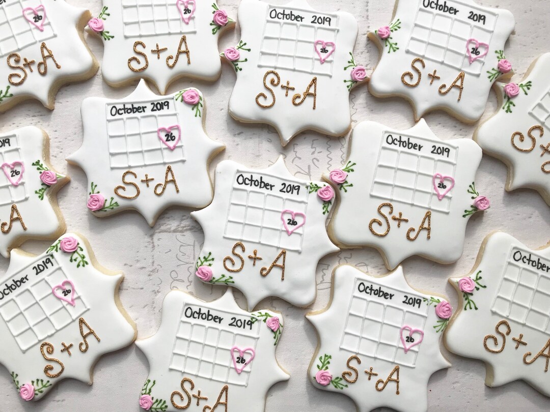 Wedding Date Calander Cookies -1 Dozen. - Etsy
