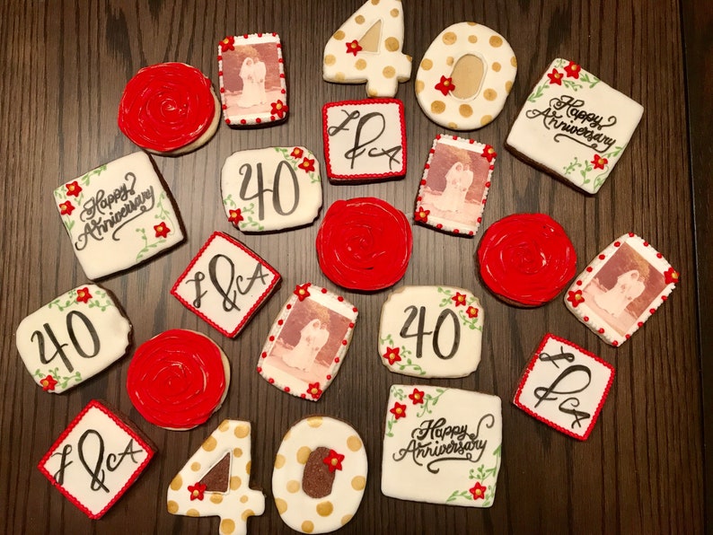 Anniversary cookies one dozen | Etsy