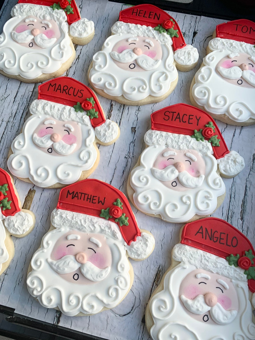 Santa Christmas Cookies - 1 Dozen - Etsy