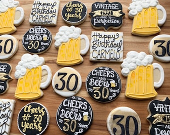 30th Birthday Cookies Assorted 1 Dozen | Etsy