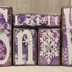 Winter, Christmas, Snow, Word Blocks, Shelf/mantle Décor, Holiday ...