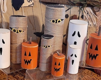 Halloween Wooden Jack-o-lantern - Etsy