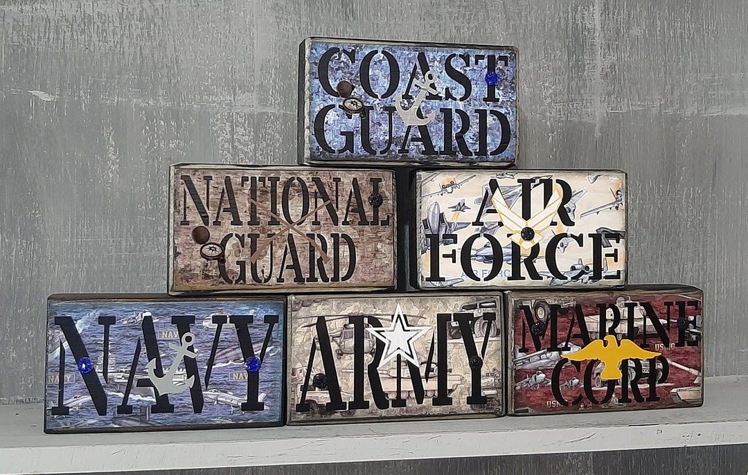 Military Branch Wood Block: Army, Navy, Air Force Decor - Etsy