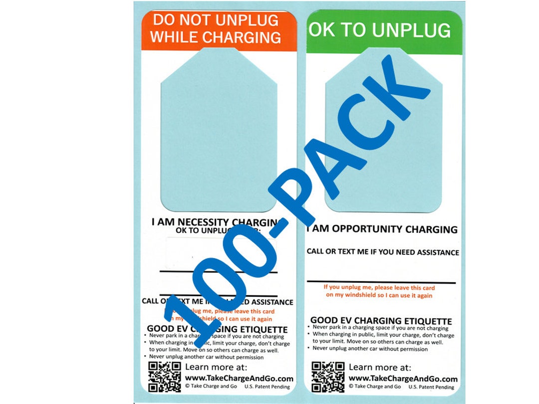 100-PACK Electric Vehicle Charging Hangers - Etsy