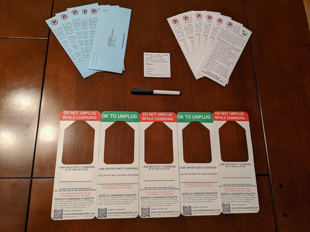 EV Etiquette Survival Pack - Hang Tags, Charge Notices and Sticky Note ...