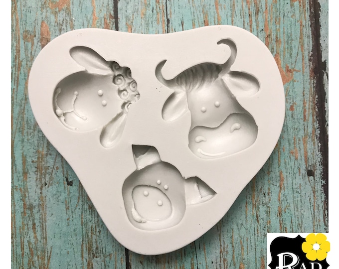 3 Cavity Barn Yard Animal Silicone Mold | Etsy