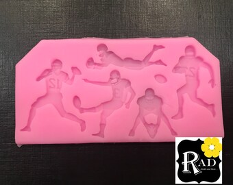 Soccer Players football Silicone Mold | Etsy