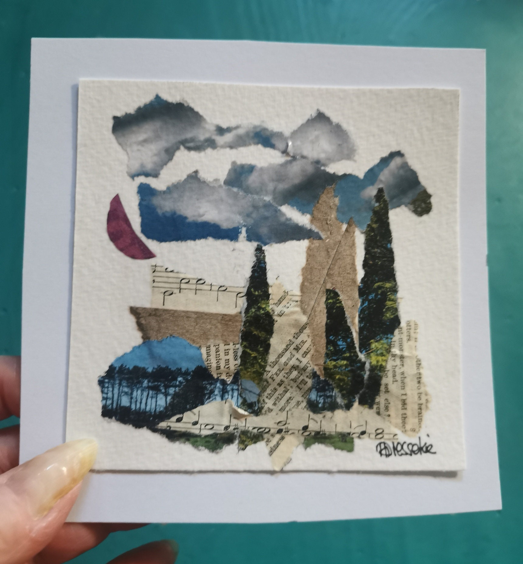 Small Landscape Collage Art: Mixed Media Original Artwork - Etsy