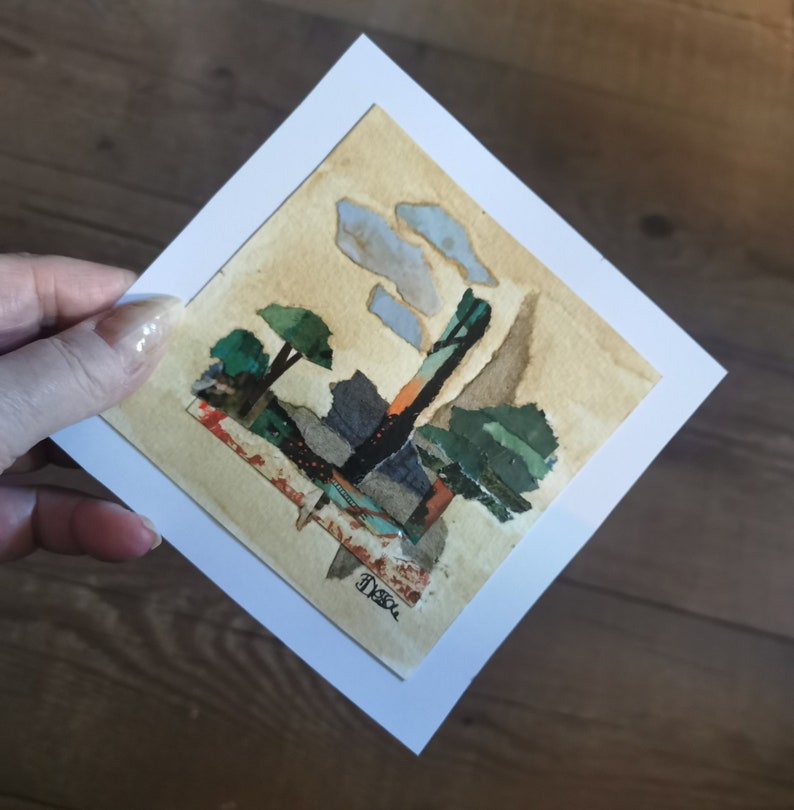 Small Landscape Collage Art: Mixed Media Original Artwork - Etsy