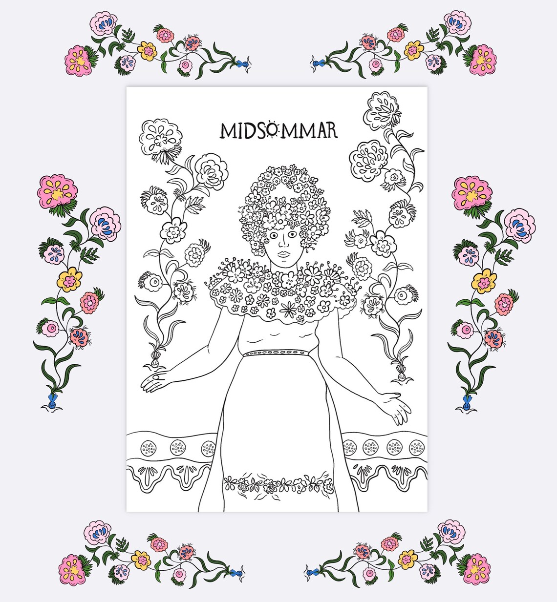 Midsommar Ari Aster Coloring Book Postcard Printable - Etsy