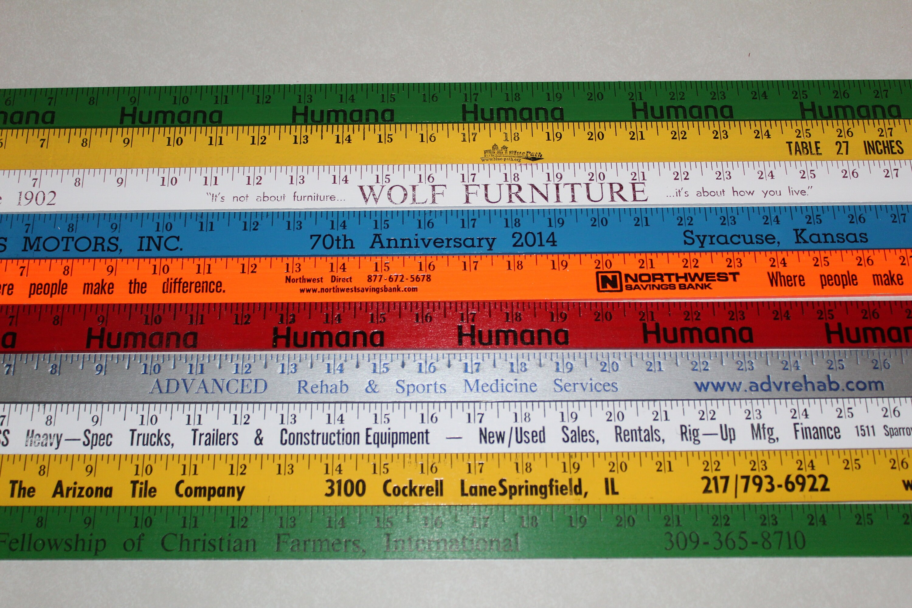 10 Yardstick Wood Wooden Ruler Lot Advertising Sign Color | Etsy
