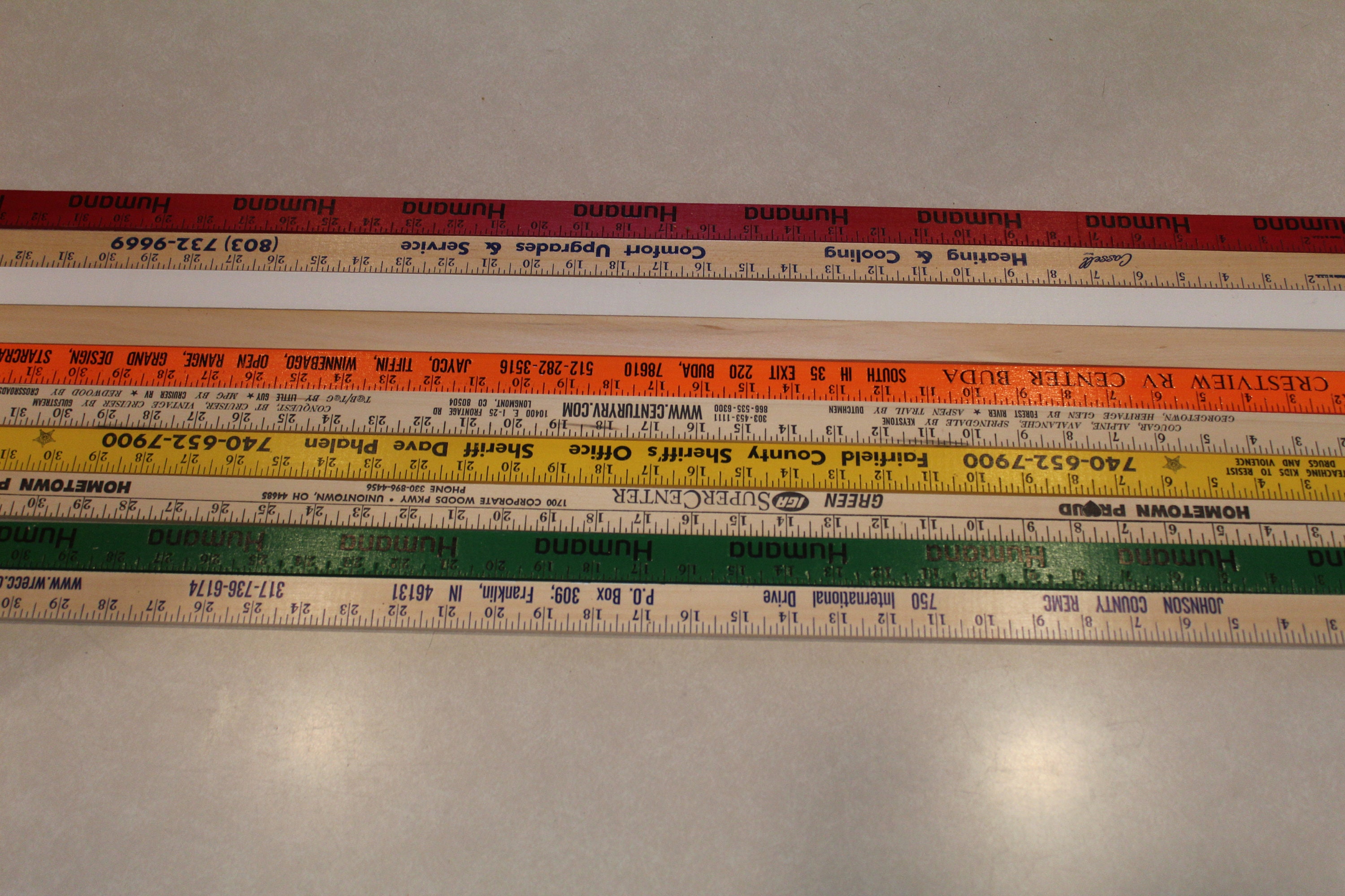 10 Yardstick Wood Wooden Ruler Lot Advertising Sign Color Art - Etsy