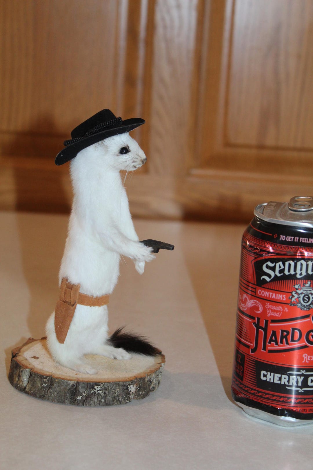 New Taxidermy Weasel Mink Ermine Cowboy Fur Mount Whitetail Deer Log ...