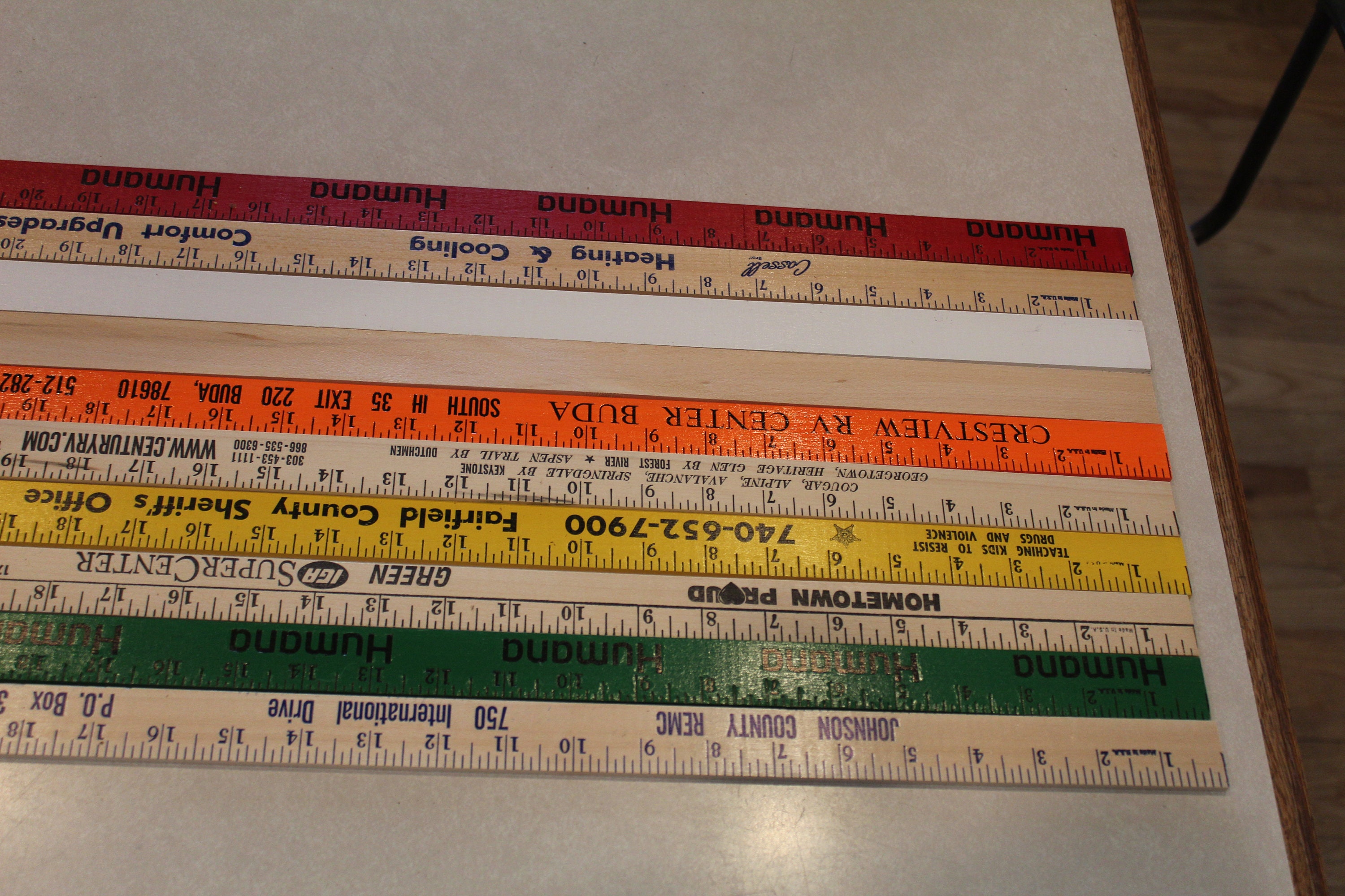 10 Yardstick Wood Wooden Ruler Lot Advertising Sign Color Art - Etsy