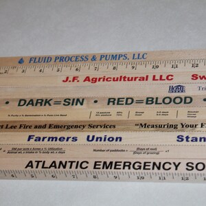 10 Square Yardstick Wood Wooden Ruler Lot Advertising Sign Color Art ...