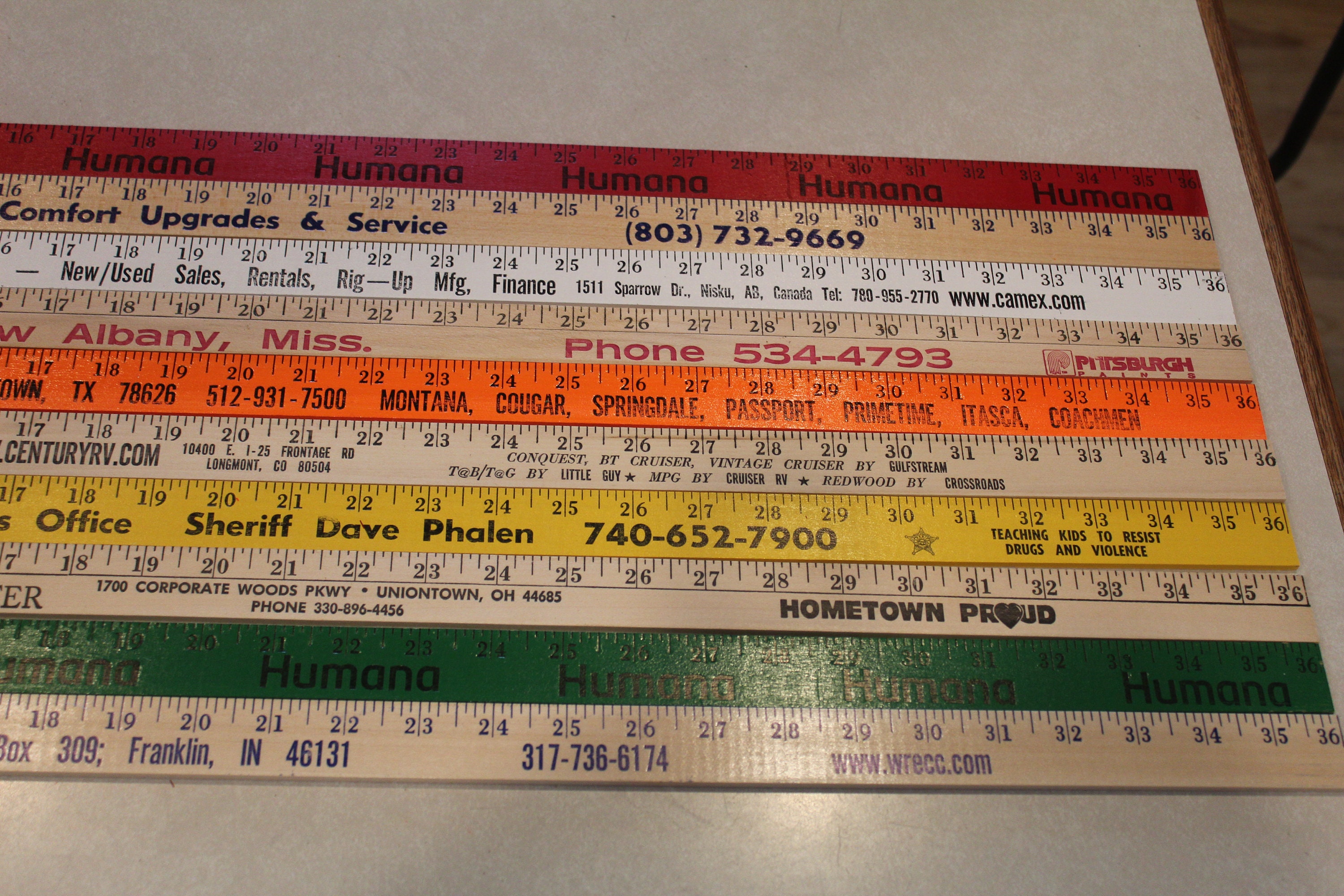 10 Yardstick Wood Wooden Ruler Lot Advertising Sign Color Art - Etsy