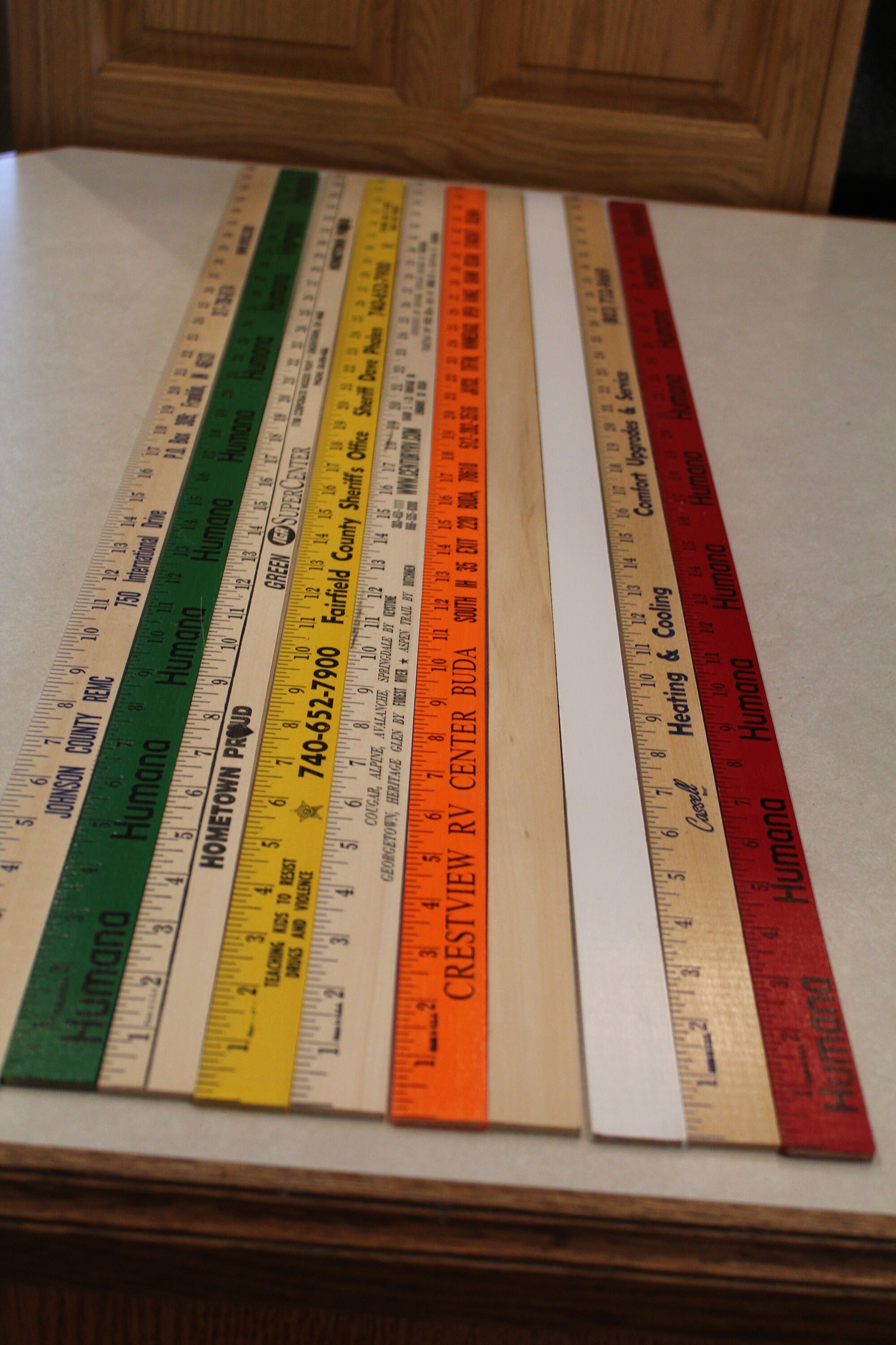 10 Yardstick Wood Wooden Ruler Lot Advertising Sign Color Art - Etsy