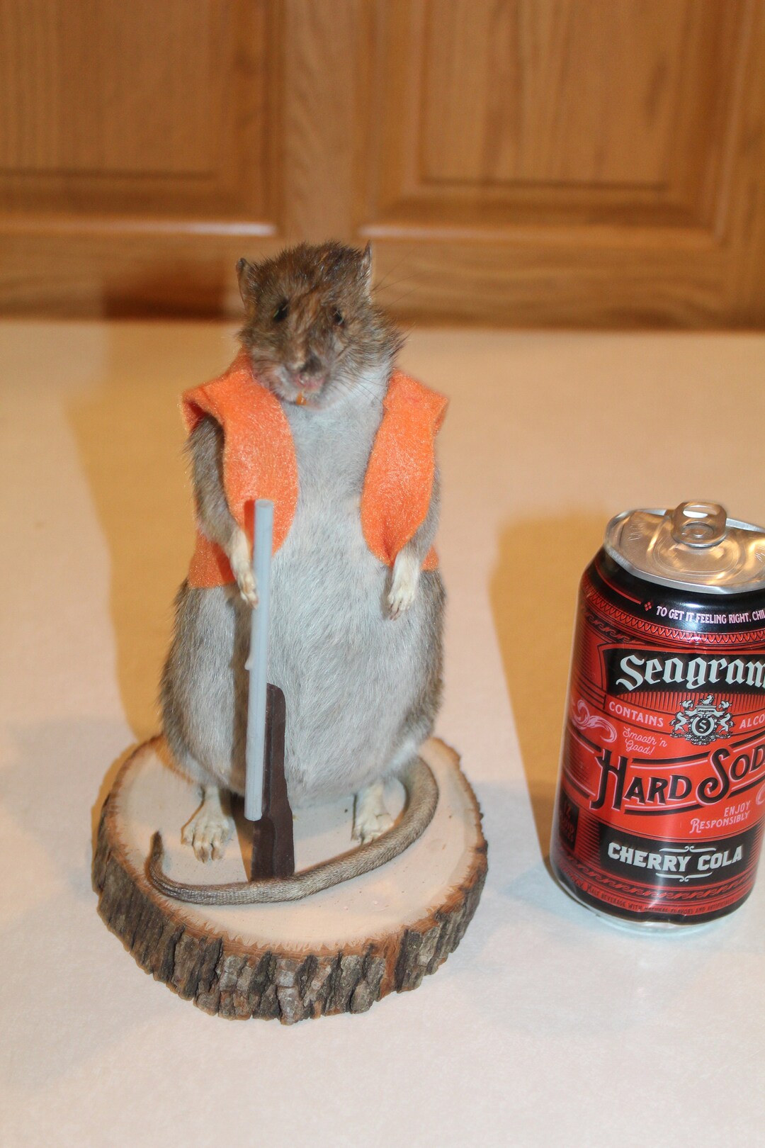 New Taxidermy Hunter Rat Mount Novelty Whitetail Mule Deer Log Cabin ...