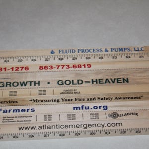 10 Square Yardstick Wood Wooden Ruler Lot Advertising Sign Color Art ...
