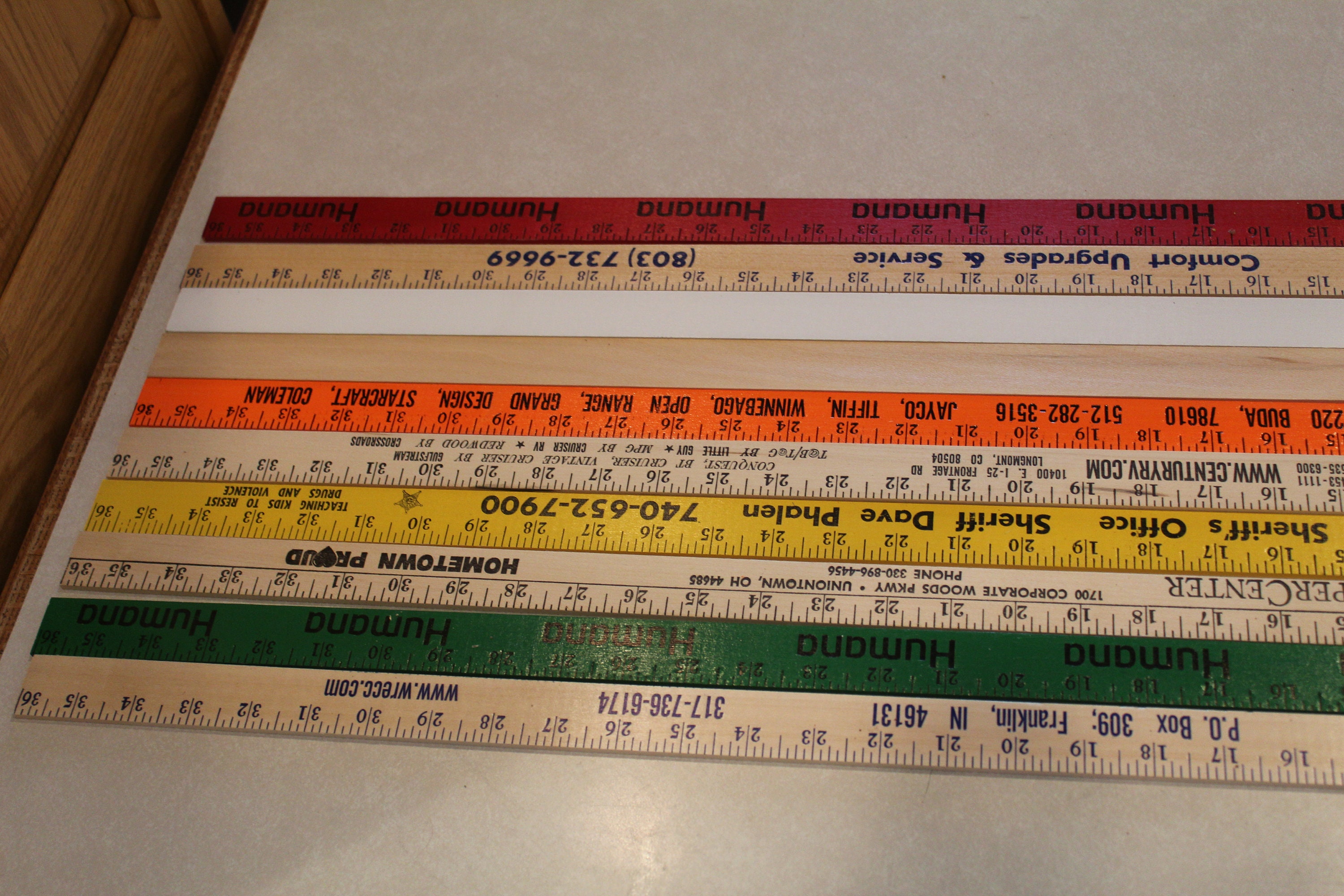 10 Yardstick Wood Wooden Ruler Lot Advertising Sign Color Art - Etsy
