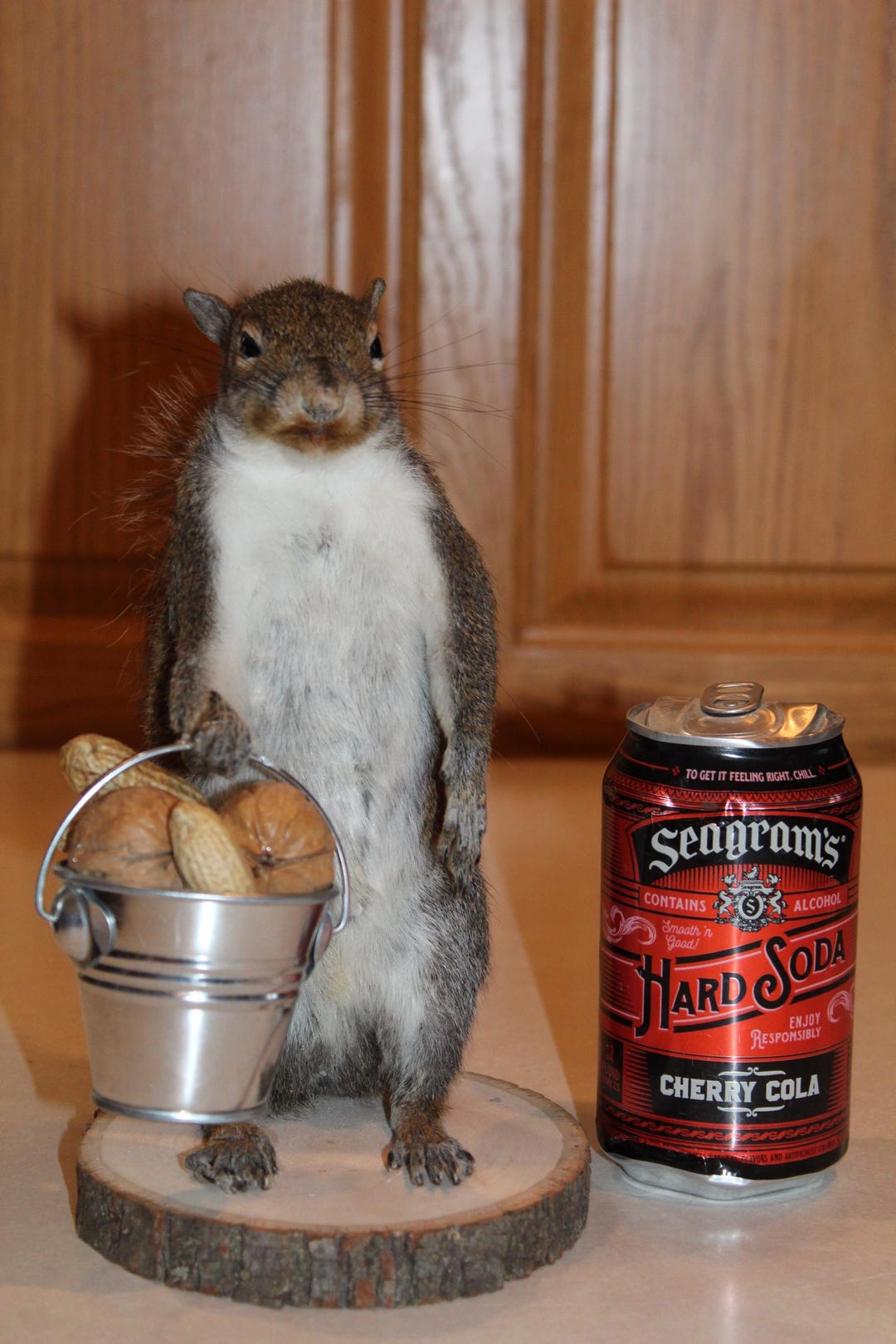 New Taxidermy Farmer Squirrel Mount Novelty Whitetail Deer Log Cabin ...