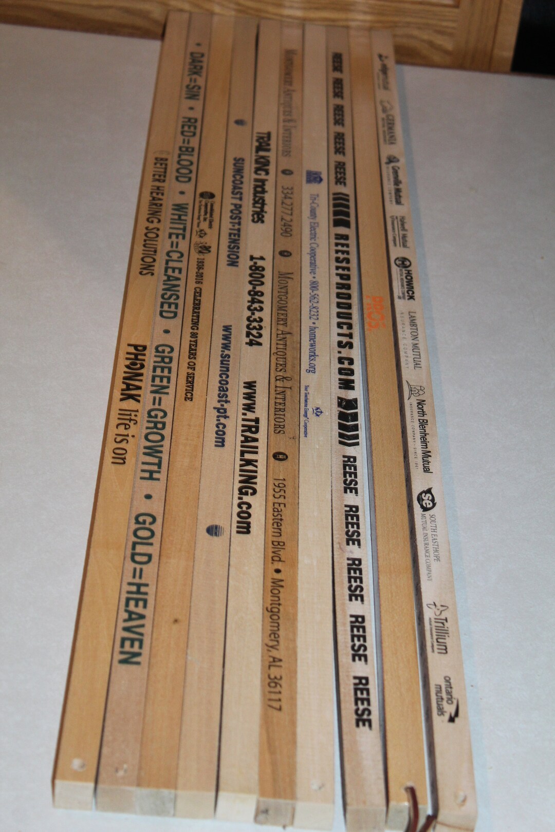 10 Square Yardstick Wood Wooden Ruler Lot Advertising Sign Color Hobby ...