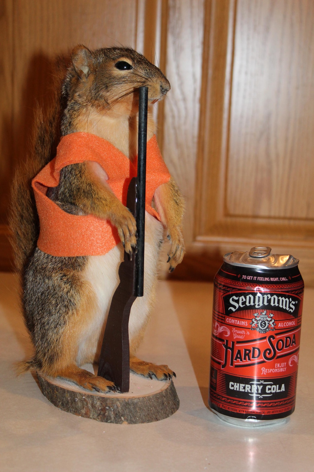 Taxidermy Hunter Squirrel Mount Novelty Whitetail Deer Log Cabin Decor ...