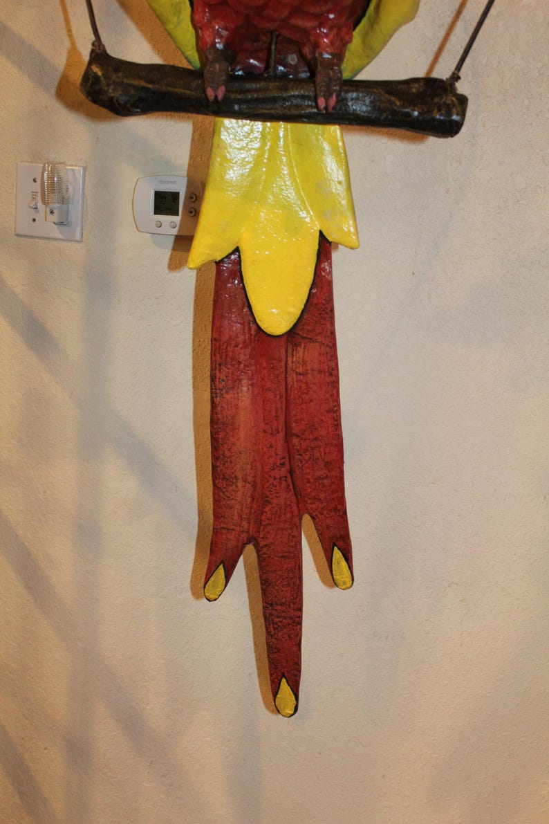 Giant Hanging Parrot Paper Mache Macaw - Etsy