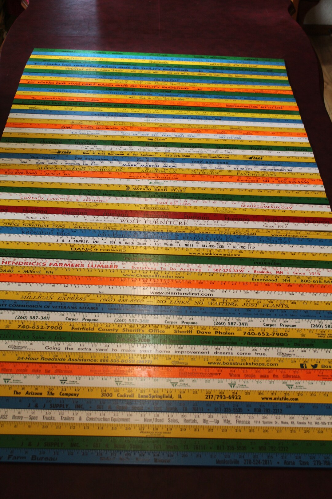 60 Yardstick Wood Wooden Ruler Lot Advertising Sign Color Art Craft ...