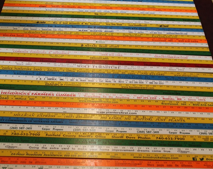 60 Yardstick Wood Wooden Ruler Lot Advertising Sign Color Art Craft ...