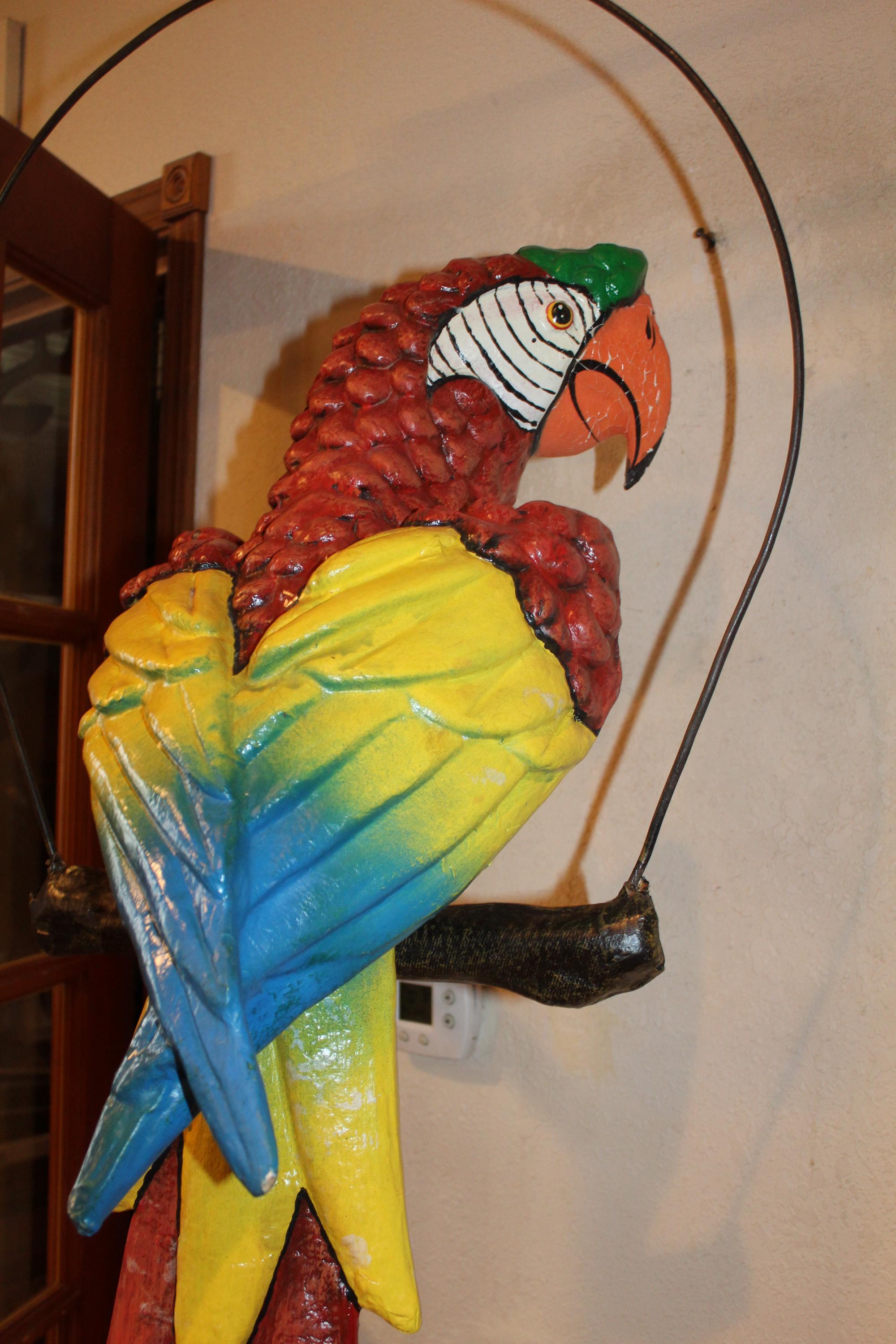 Giant Hanging Parrot Paper Mache Macaw - Etsy