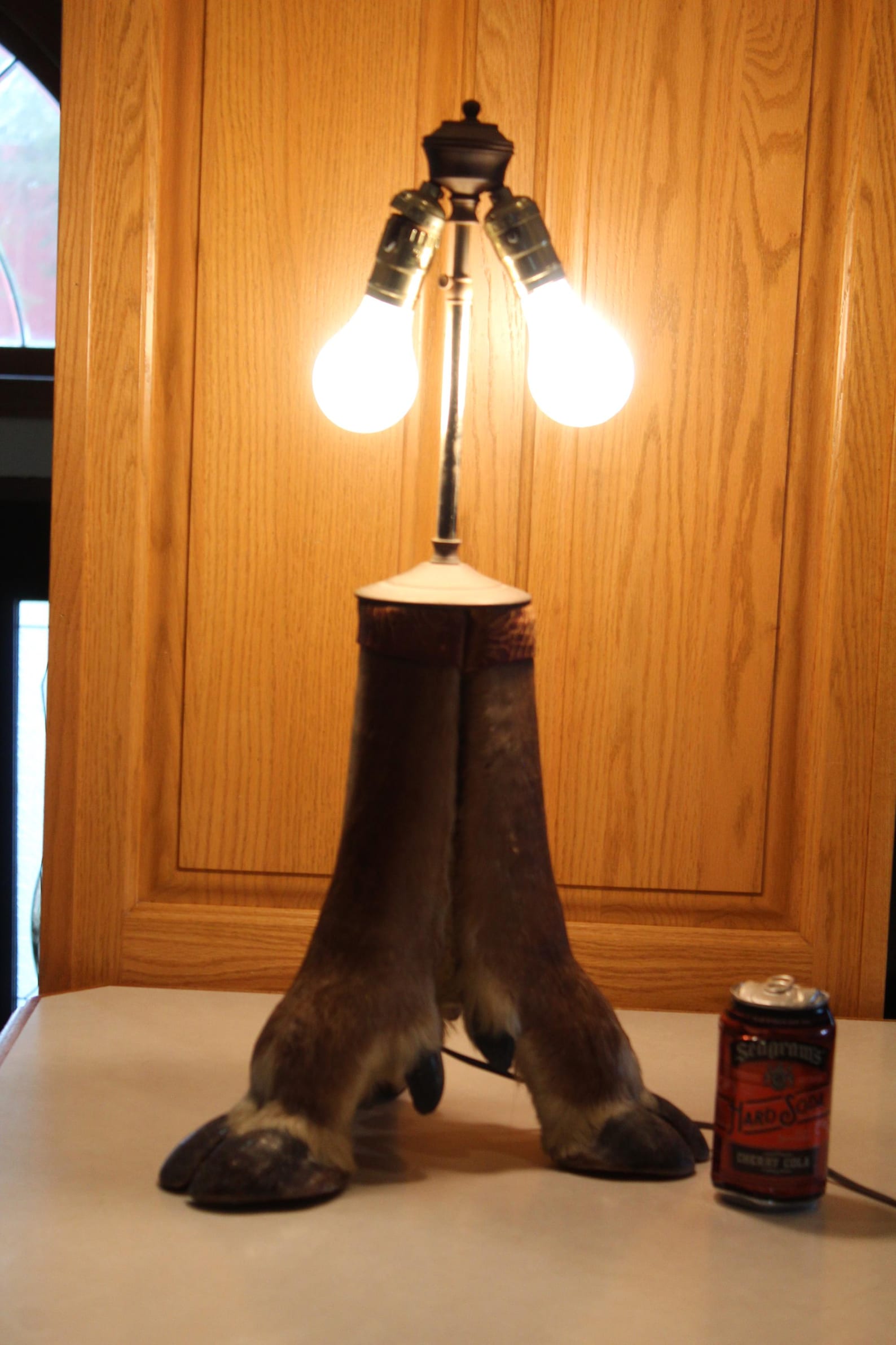 Caribou Feet Table Lamp Taxidermy Log Cabin Decor Whitetail Deer Mule ...
