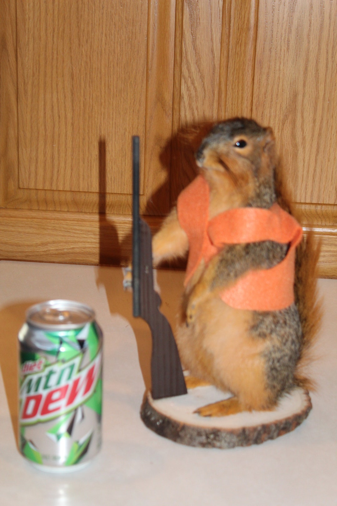 Taxidermy Hunter Squirrel Mount Novelty Whitetail Deer Log Cabin Decor ...