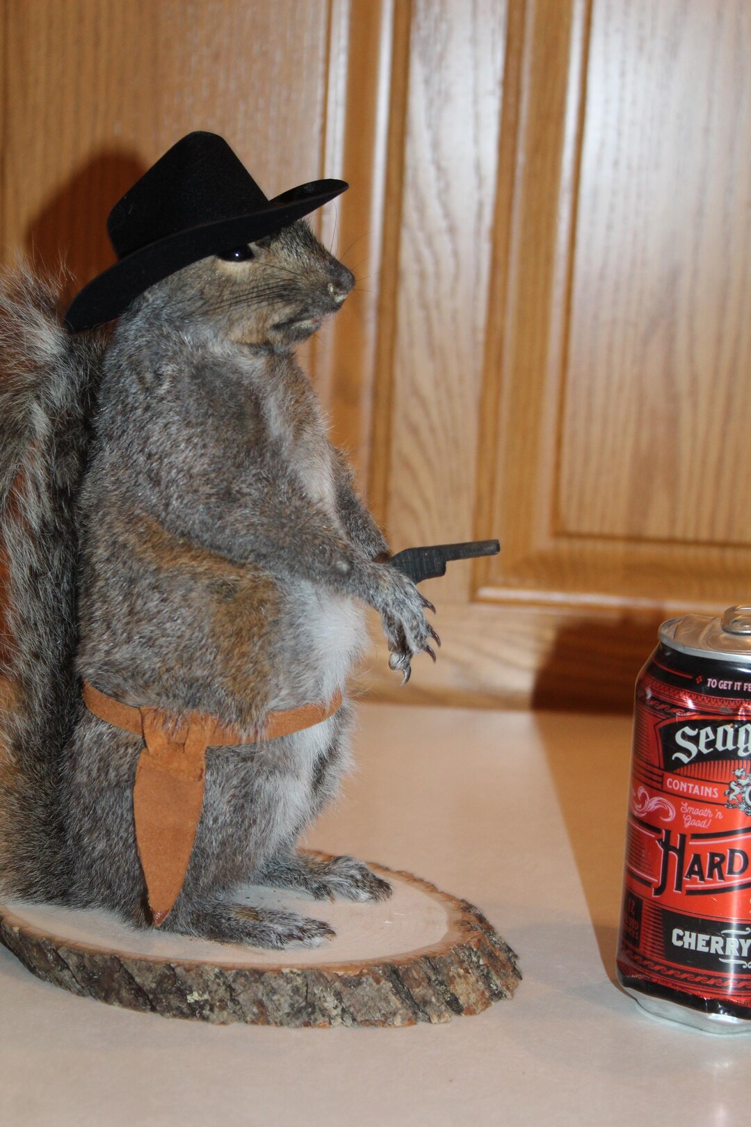 New Taxidermy Cowboy Squirrel Mount Novelty Whitetail Deer Log Cabin ...