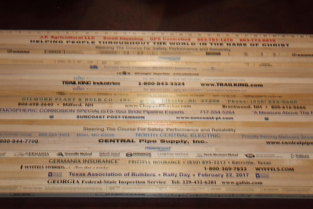 28 Square Yardstick Wood Wooden Ruler Lot Advertising Sign Color Art ...