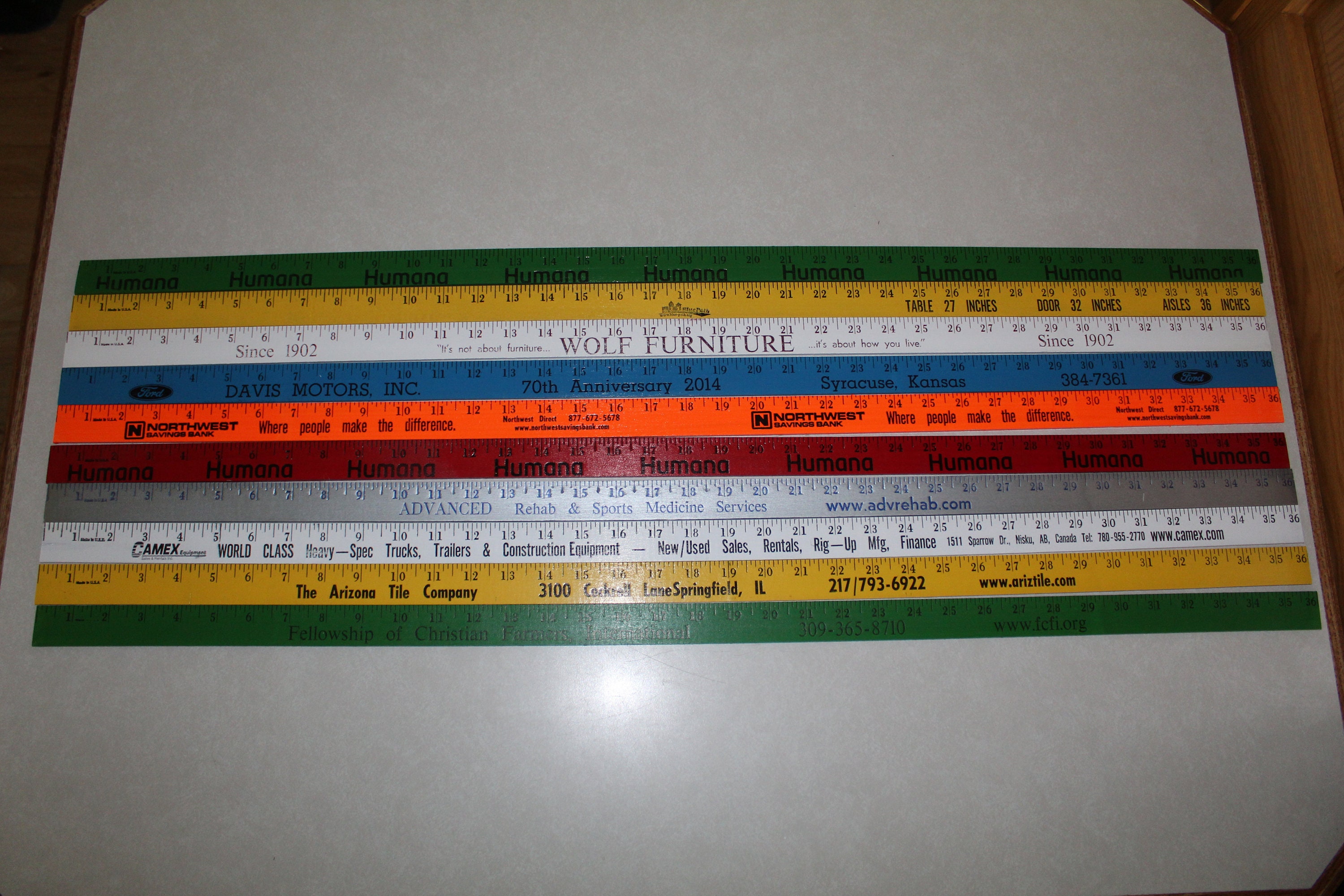 10 Yardstick Wood Wooden Ruler Lot Advertising Sign Color | Etsy