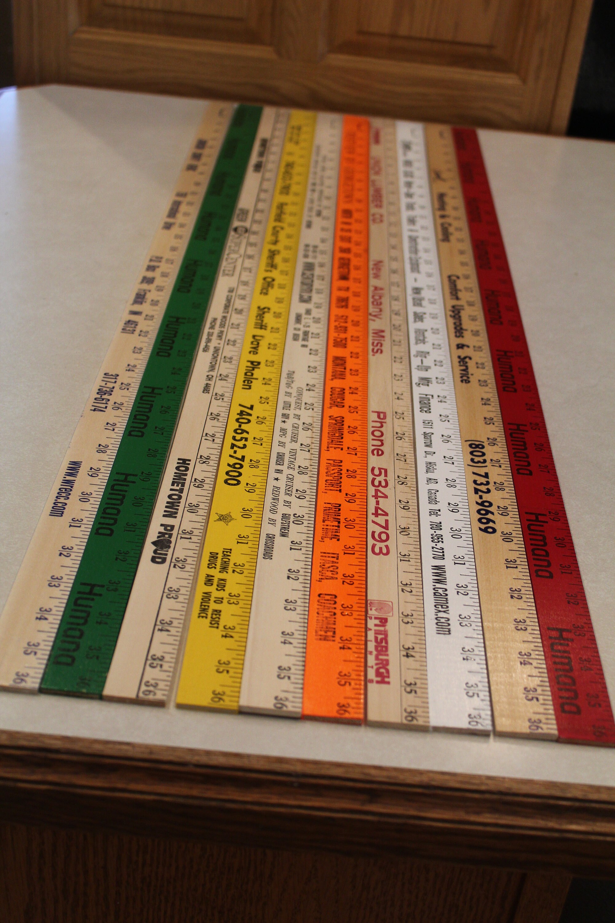 10 Yardstick Wood Wooden Ruler Lot Advertising Sign Color Art - Etsy
