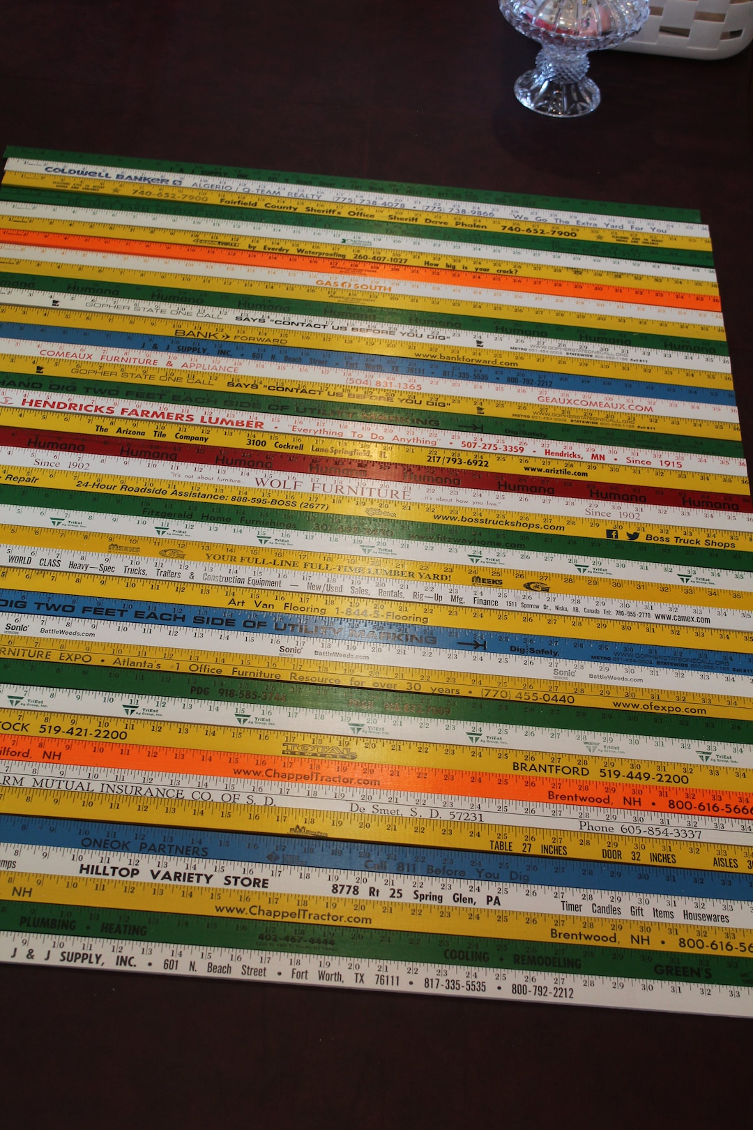 40 Yardstick Wood Wooden Ruler Lot Advertising Sign Color Art Craft ...