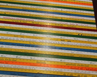 10 Square Yardstick Wood Wooden Ruler Lot Advertising Sign Color Art ...