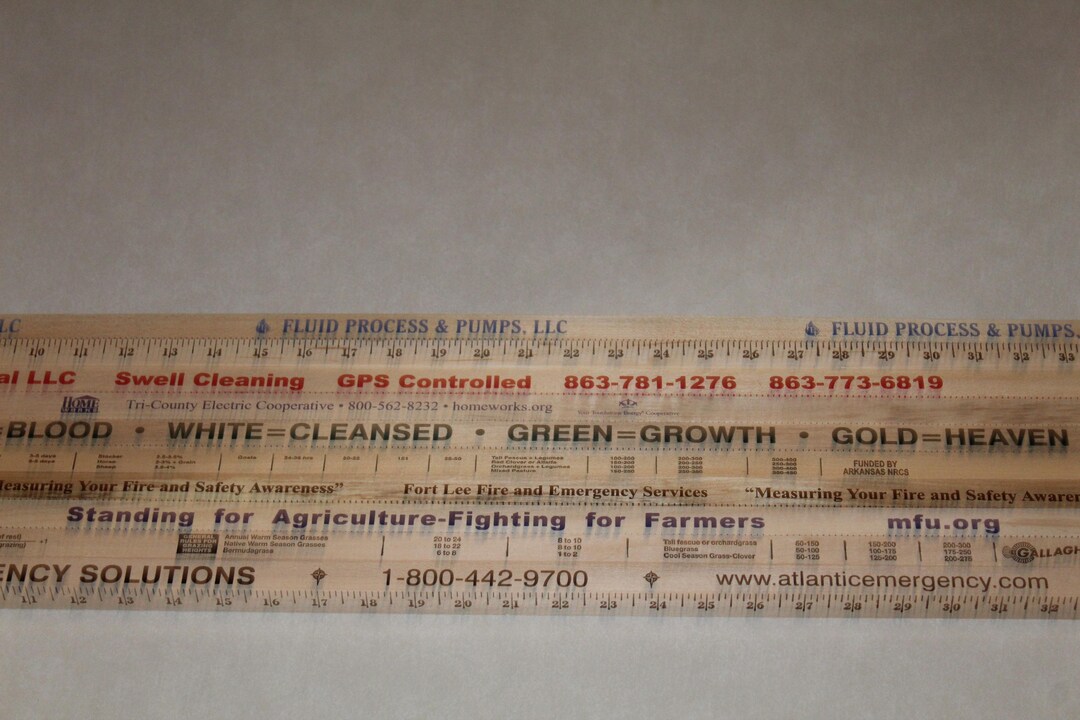 10 Square Yardstick Wood Wooden Ruler Lot Advertising Sign Color Art ...