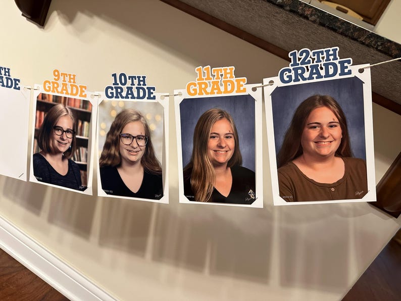 Graduation 5"x7" Photo Banner by School Year in Custom School Colors ...
