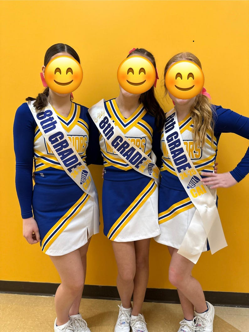 8th Grade Cheer Sash Personalized With Name, School Initials, and Year ...
