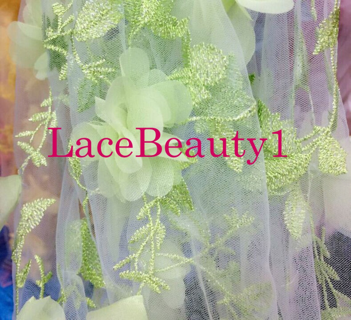 Embroidery Mesh With 3D Chiffon Flowerssoft Laceeyelet - Etsy