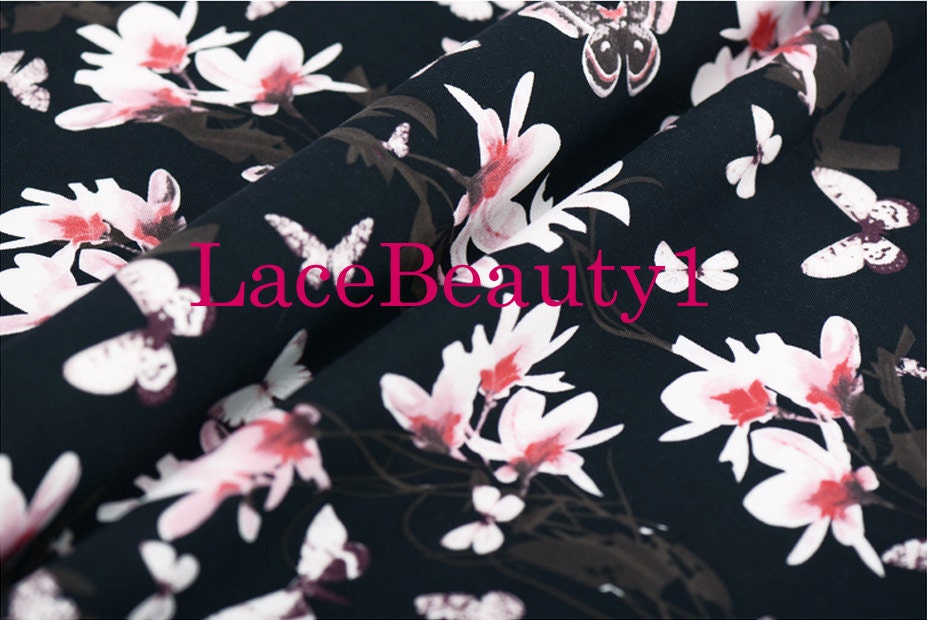 Tela de seda colorida con impresión flores suave seda Venecia ropa seda ...