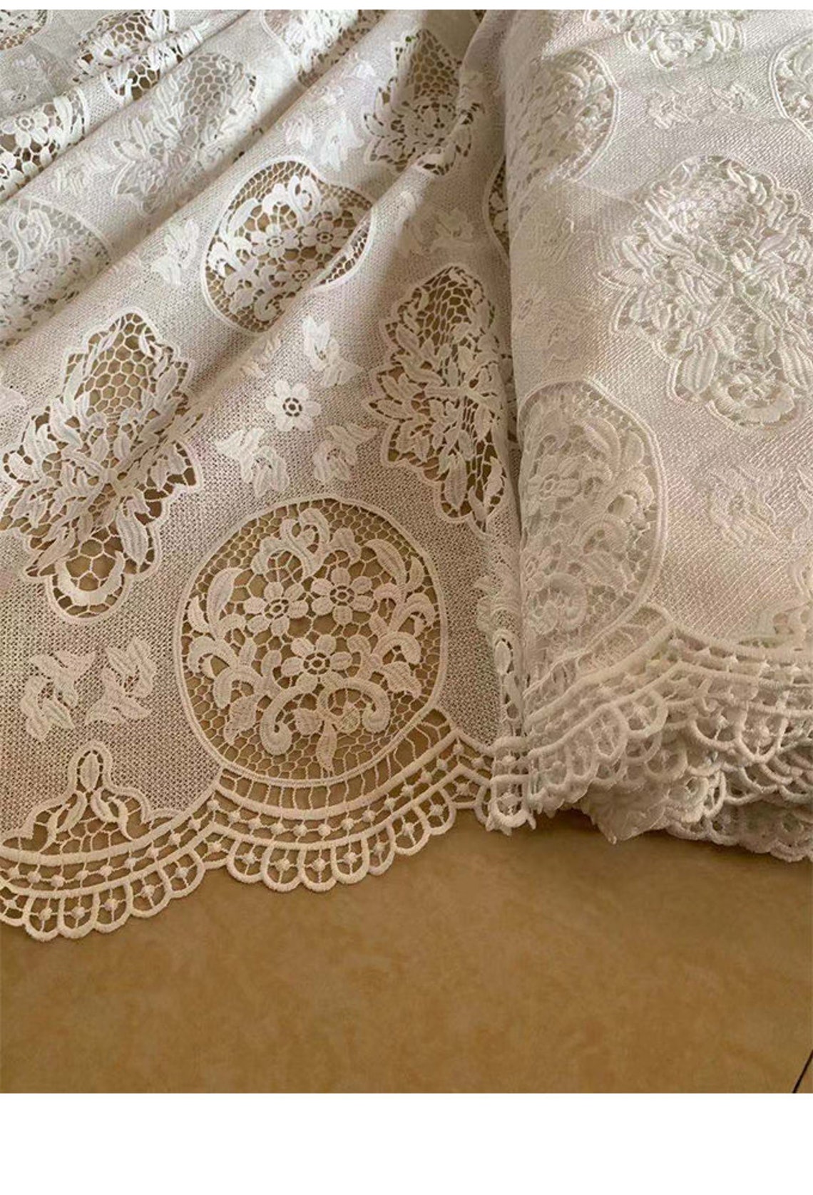 Encaje de bordado blanco encaje de flores blancas encaje de - Etsy España